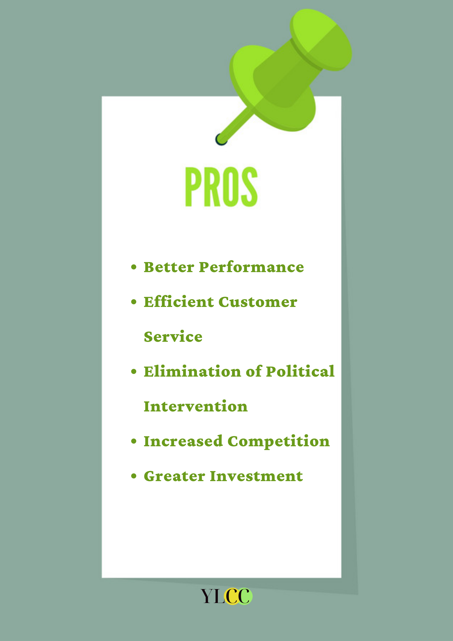 Pros and Cons of Privatisation - YLCC